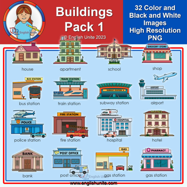 Clip Art - Community Buildings Bundle | Made By Teachers