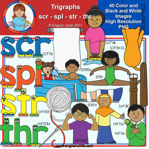 Clip Art - Trigraphs (3 Letter Blends) | Made By Teachers