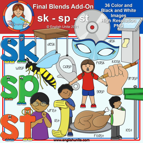 Clip Art - Final Blends Pack 5 (sk/sp/st) | Made By Teachers