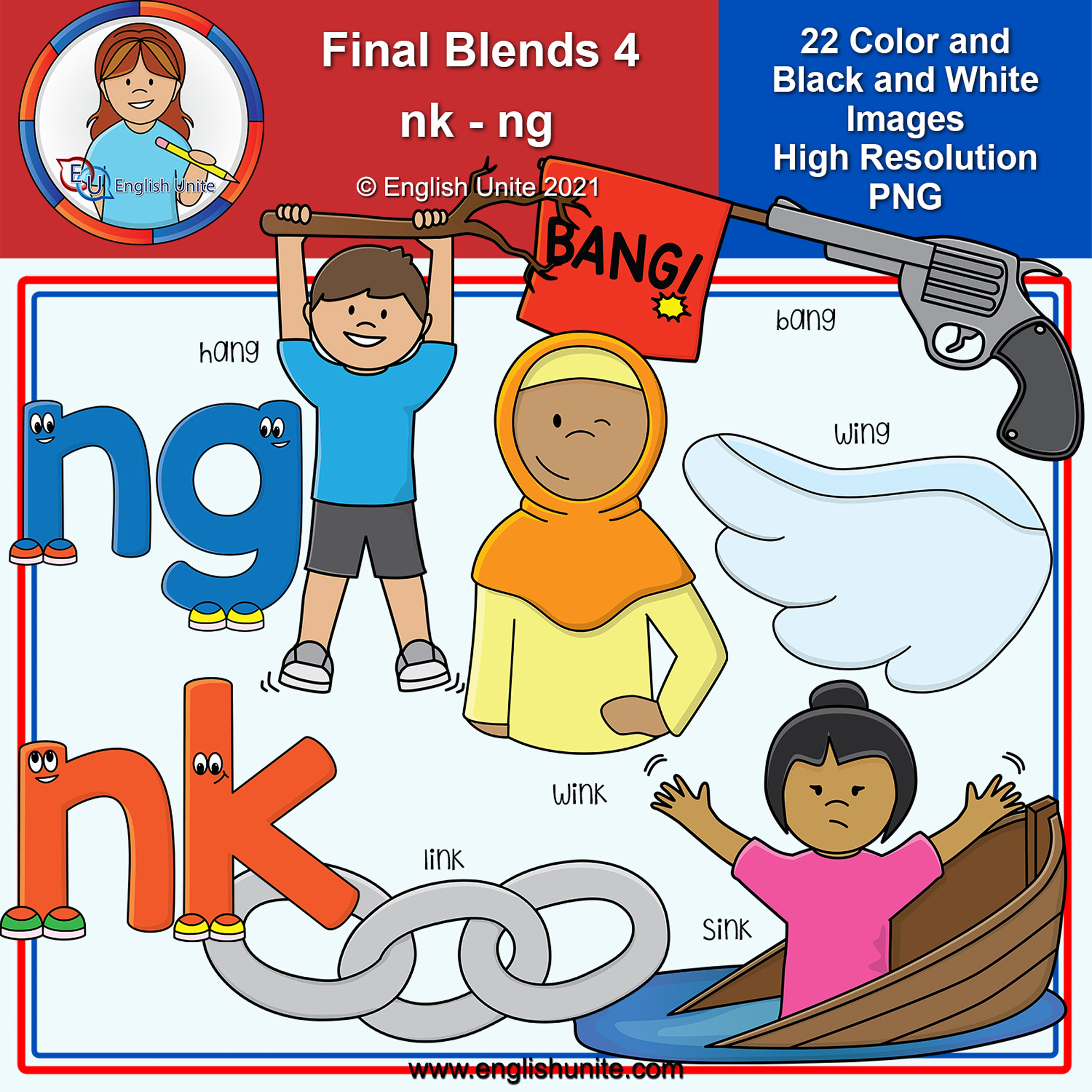 Clip Art - Final Blends 4 (ng/nk) | Made By Teachers
