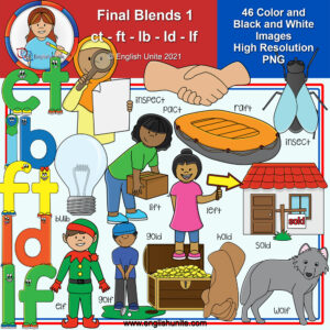 Clip Art - Final Blends 1 (ct/ft/lb/ld/lf) | Made By Teachers