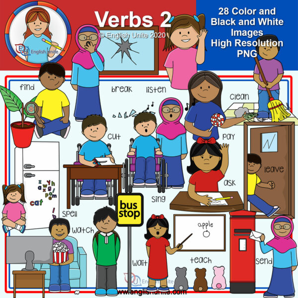 Clip Art - Verbs Pack 2 | Made By Teachers