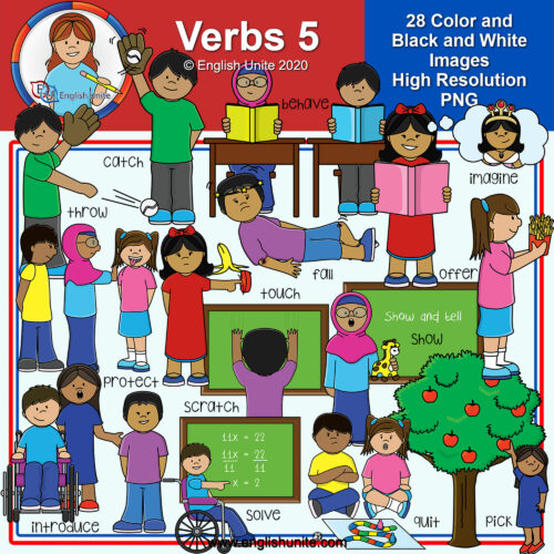 Clip Art - Verbs Pack 5 | Made By Teachers