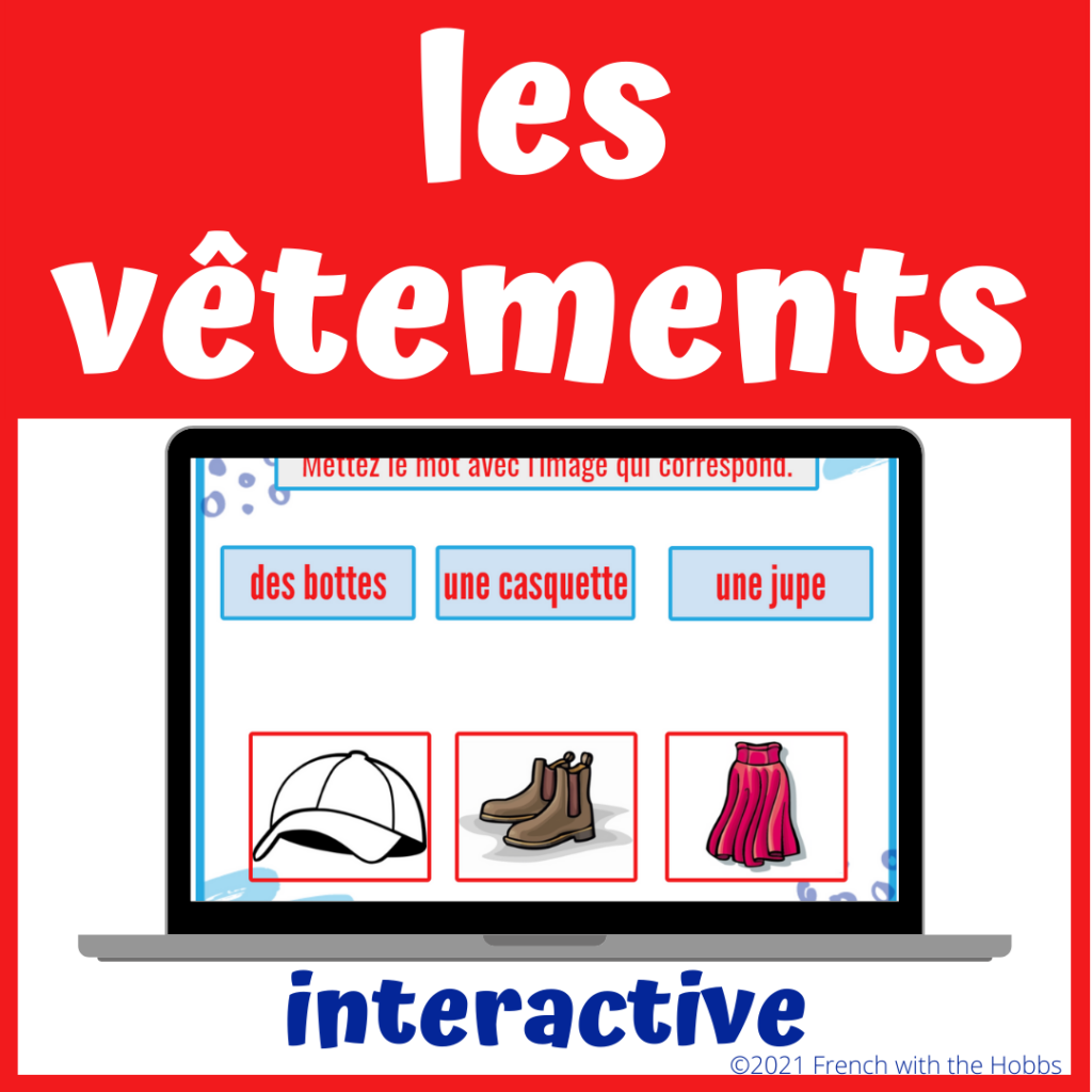 French Clothing Vocabulary Boom™ Digital Task Cards les vêtements ...