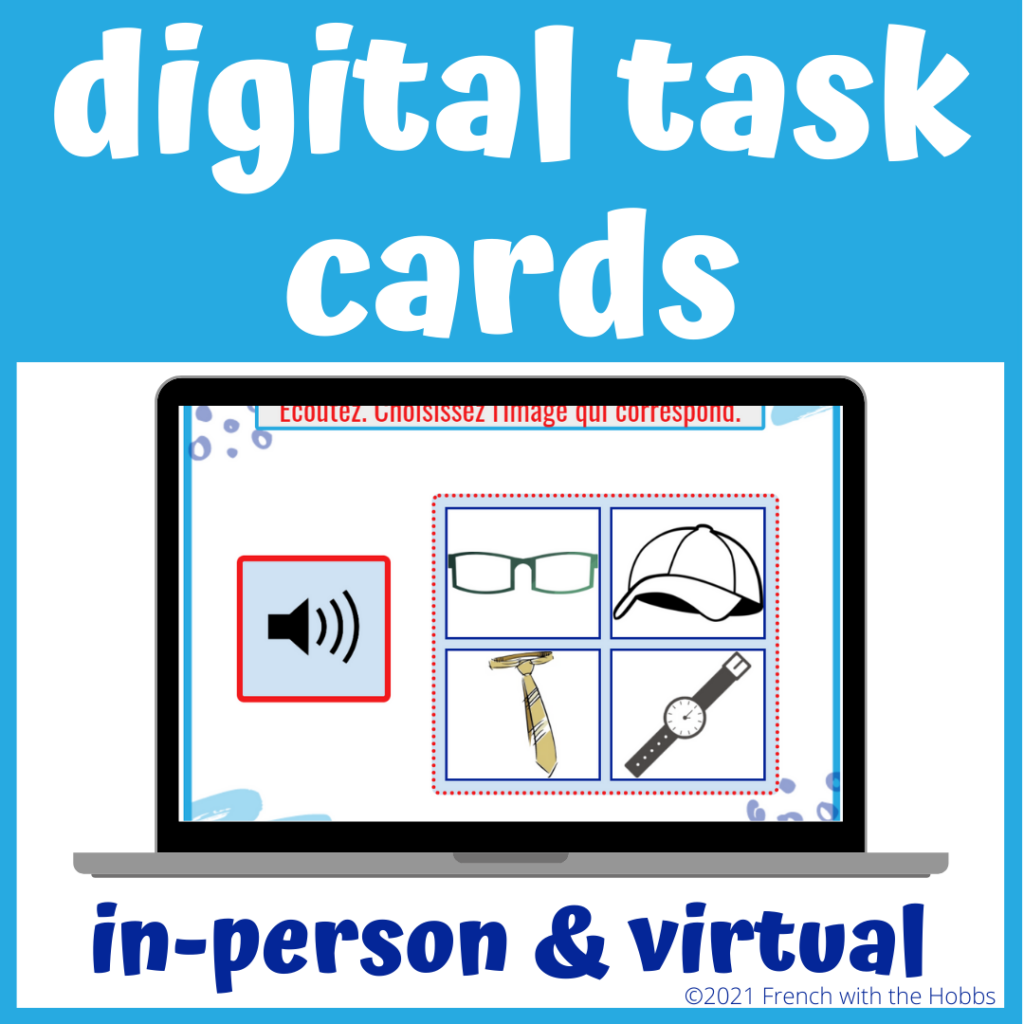 French Clothing Vocabulary Boom™ Digital Task Cards les vêtements ...