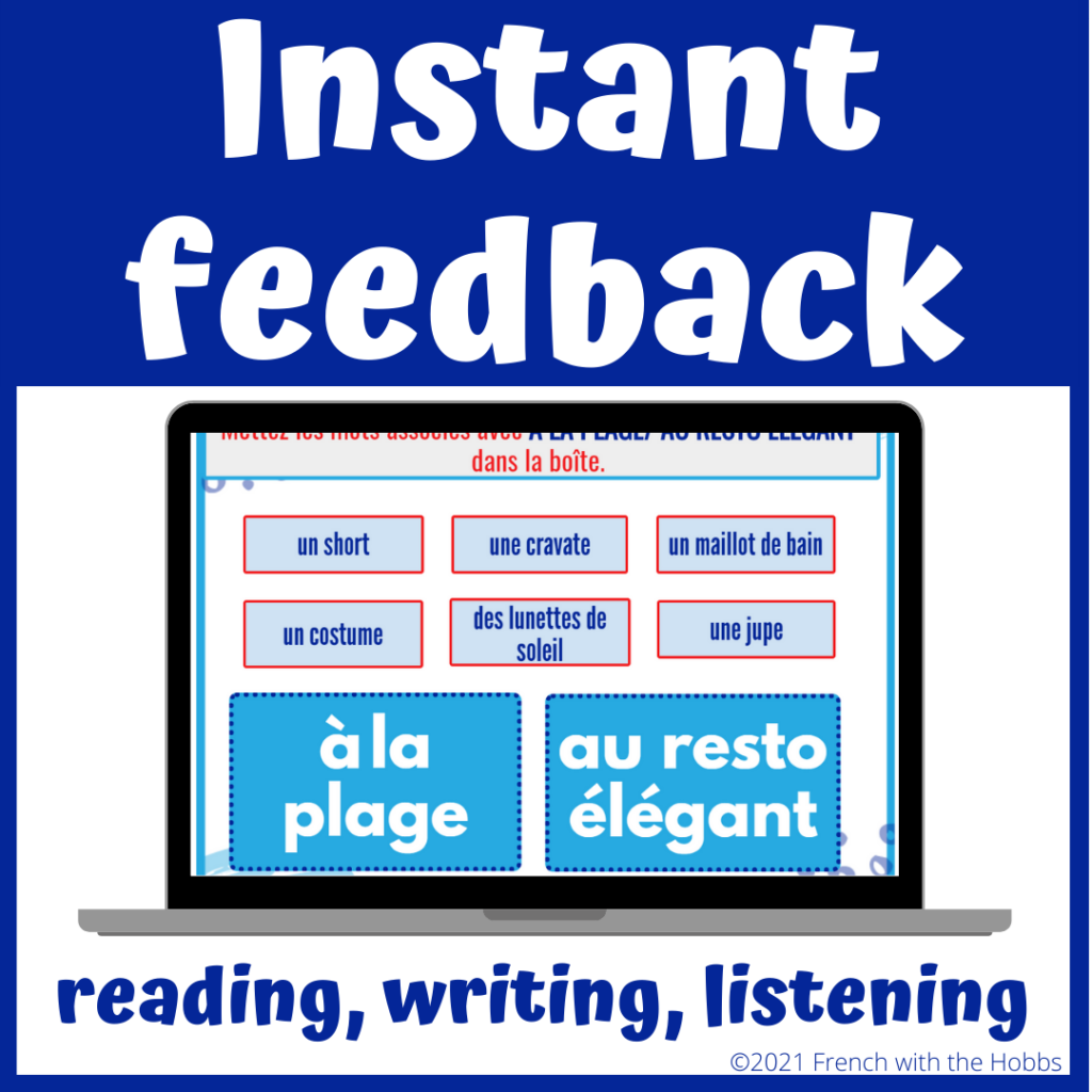 French Clothing Vocabulary Boom™ Digital Task Cards les vêtements ...