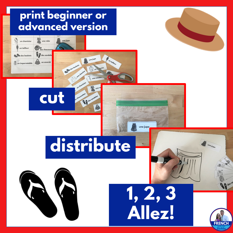 French Clothing Vocabulary Interactive Drawing Game les vêtements ...