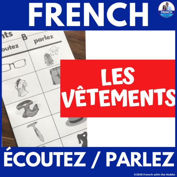 French Clothing Listening & Speaking Partner Activity les vêtements ...