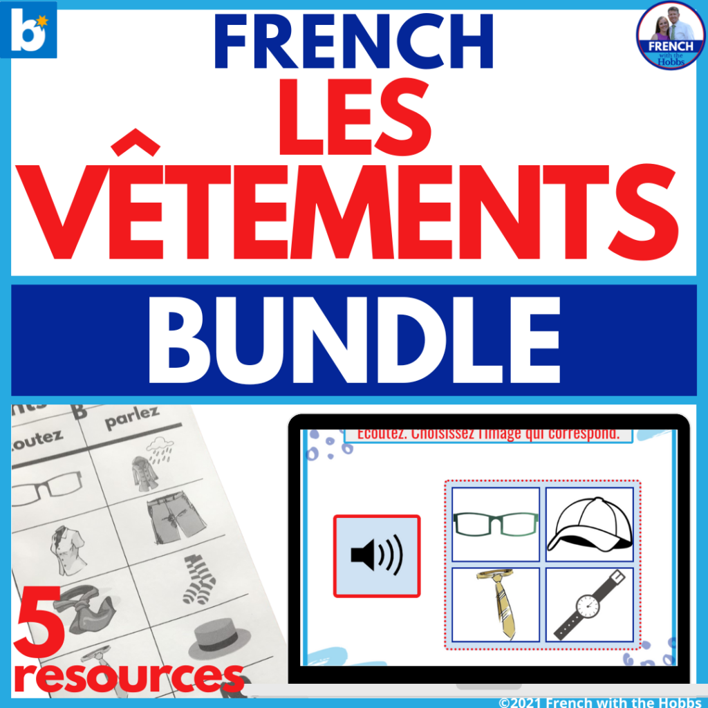 French Clothing Vocabulary & Grammar Practice Activity BUNDLE les ...