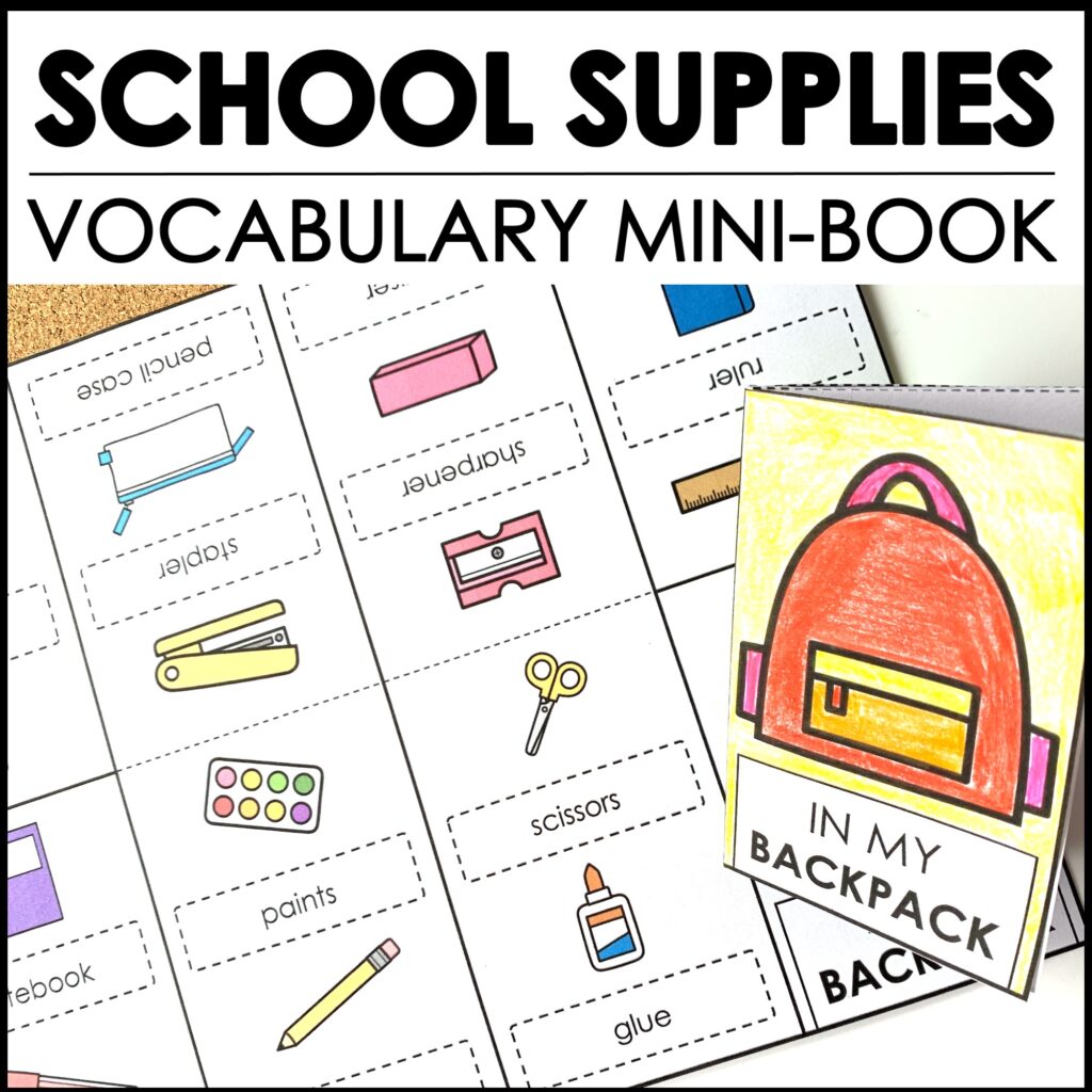 School Supplies Vocabulary Mini-Book | Classroom Vocabulary Picture ...