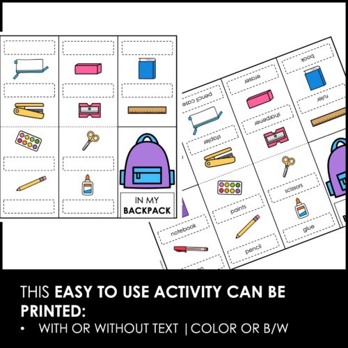 School Supplies Vocabulary Mini-Book | Classroom Vocabulary Picture ...