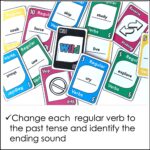 Regular Past Tense Verb Card Game - Ending Pronunciations -t -d -id ...