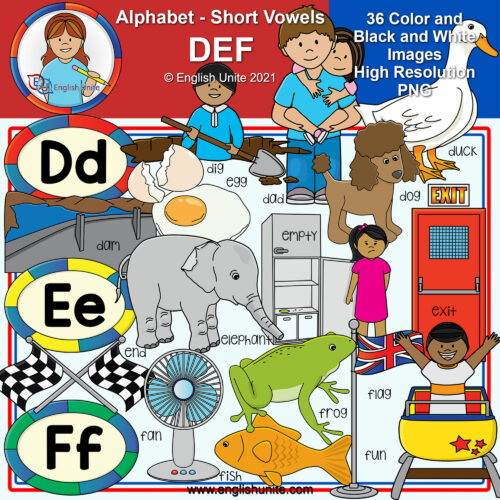 Clip Art - The Alphabet Bundle (Short Vowels) | Made By Teachers