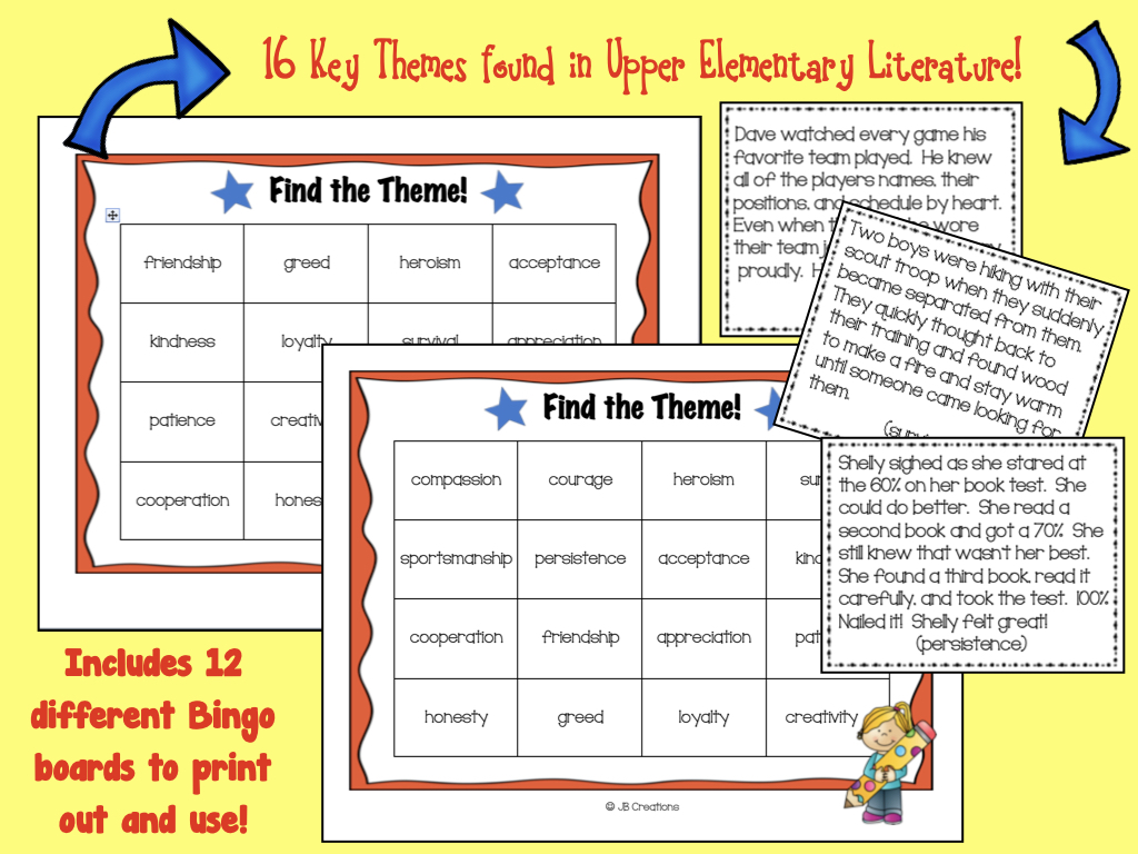 Finding the Theme Bingo | Made By Teachers