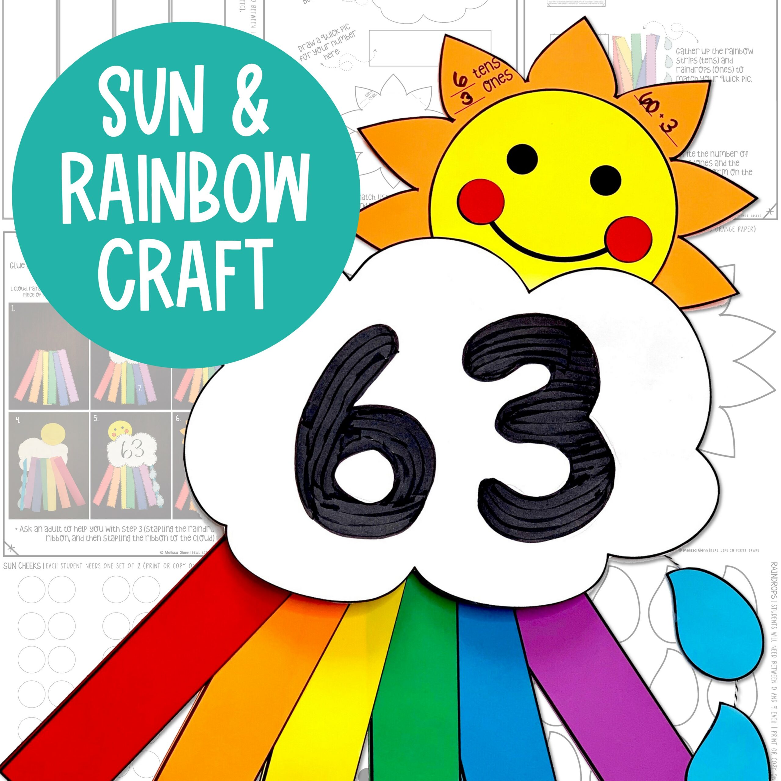 Spring Math Craft Bulletin Board - Place Value Activity - First Grade ...