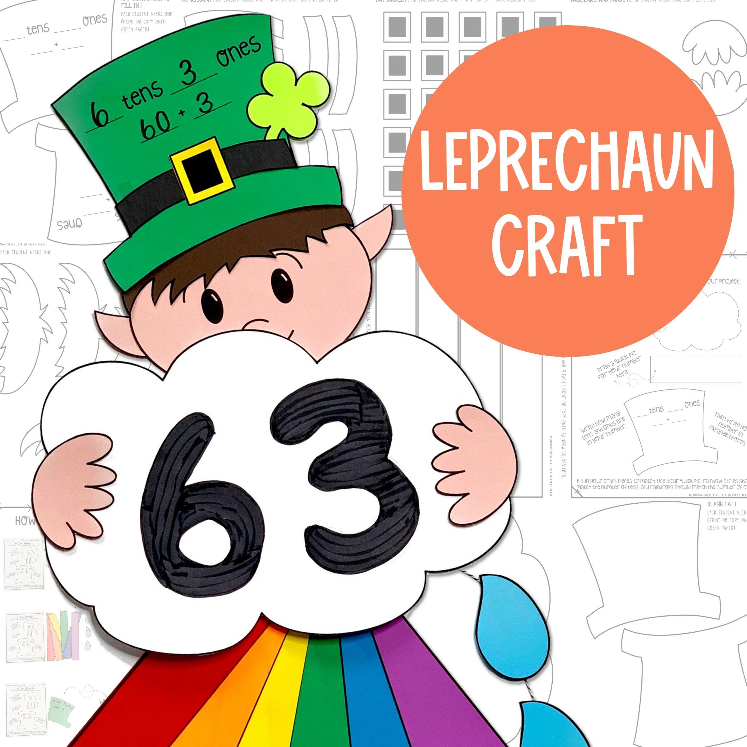 Spring Math Craft Bulletin Board - Place Value Activity - First Grade ...