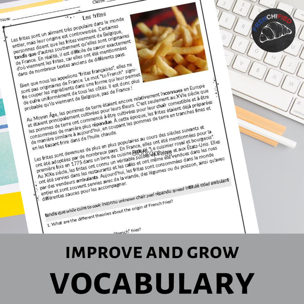 Short French reading passages - Foods | Made By Teachers