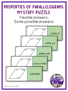 Parallelogram Properties Activity Digital Pixel Art Mystery Puzzle ...
