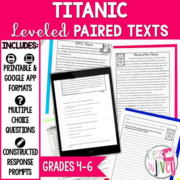 Paired Texts [Print & Digital]: Titanic Grades 4-6 | Made By Teachers