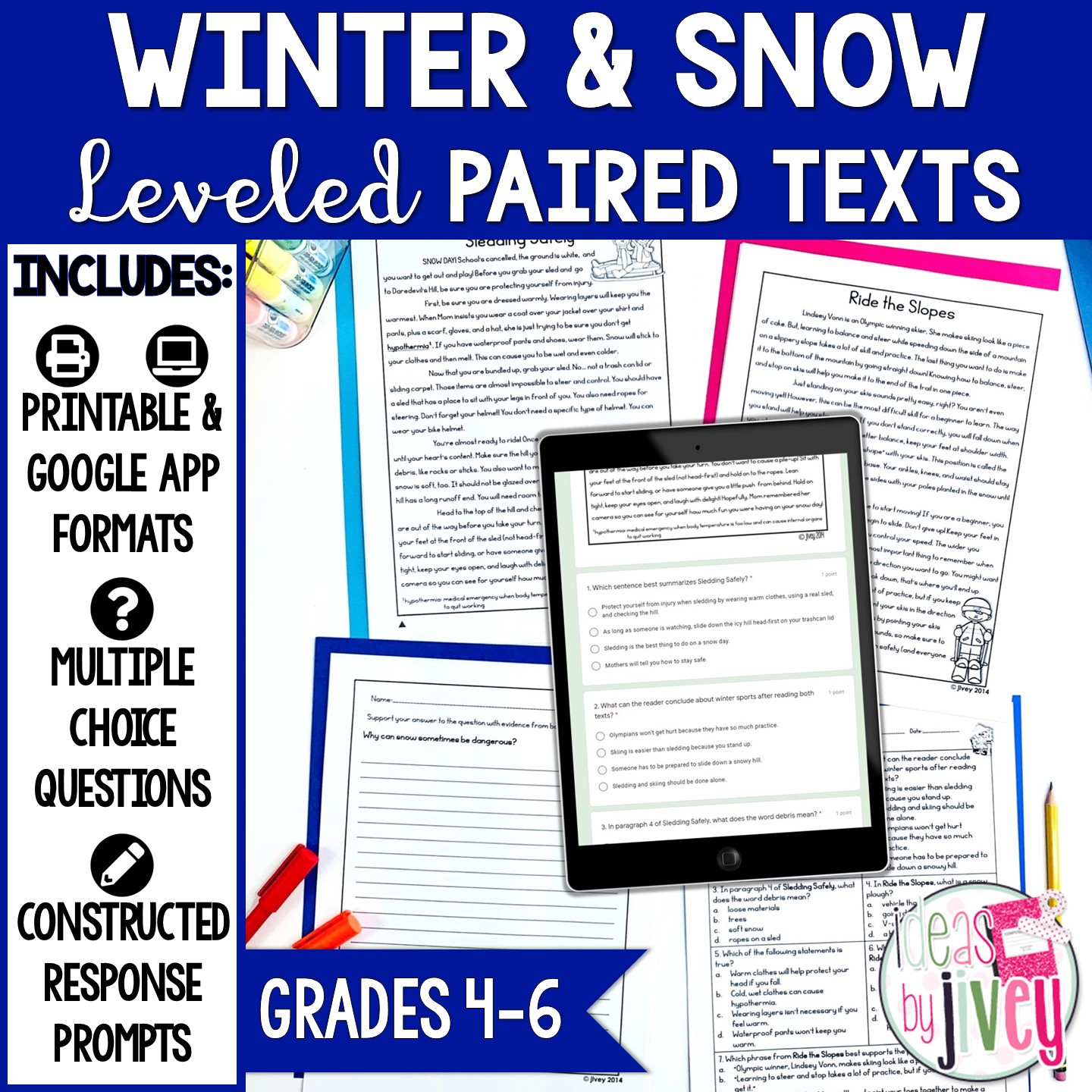 Paired Texts [Print & Digital]: Winter and Snow Grades 4-6 | Made By ...