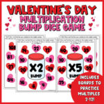 Valentine's Day Multiplication Bump Game, Valentine's Day Activity ...