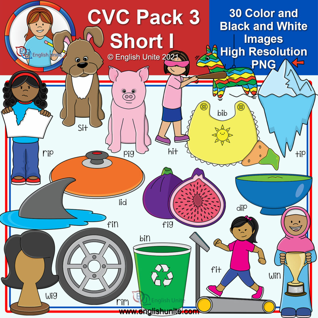 Clip Art - CVC Pack 3 - Short I | Made By Teachers