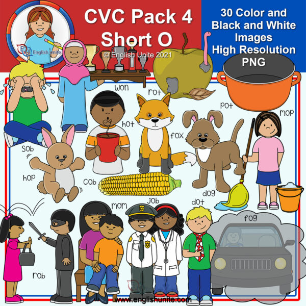 Clip Art - CVC Pack 4 - Short O | Made By Teachers