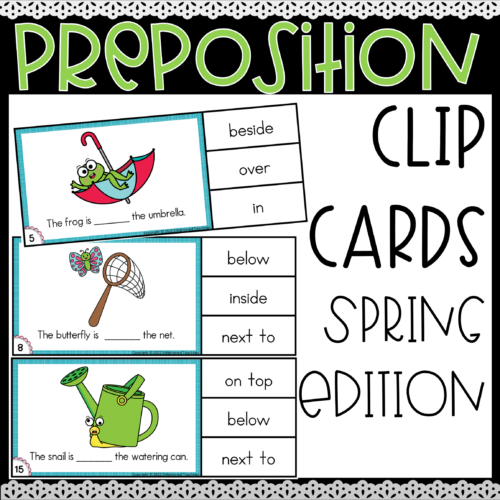 Spring Preposition Clip Cards Task Cards Spring Positional Words | Made ...
