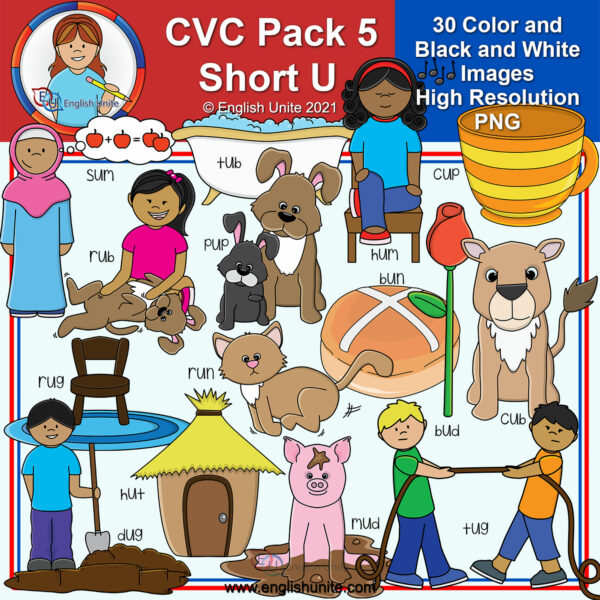 Clip Art - CVC Pack 5 - Short U | Made By Teachers
