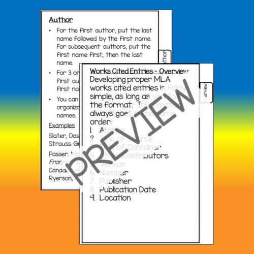 MLA Referencing/Citations Flip Book | Made By Teachers