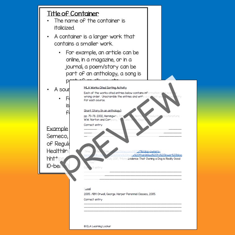 MLA Referencing/Citations Flip Book | Made By Teachers