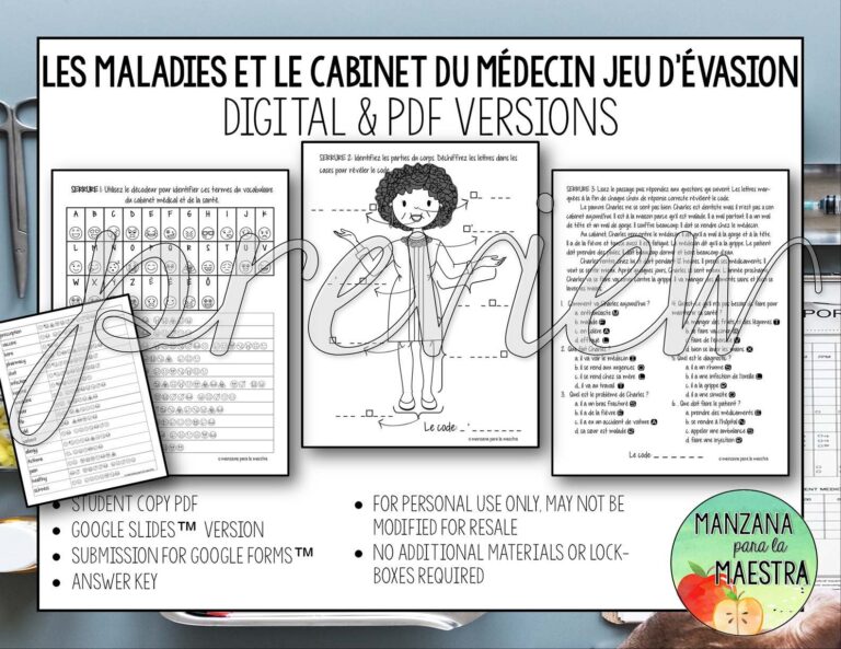 Chez le Médecin French escape room | Made By Teachers