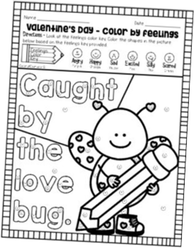Valentine's Day Color by Feeling Worksheets | Made By Teachers