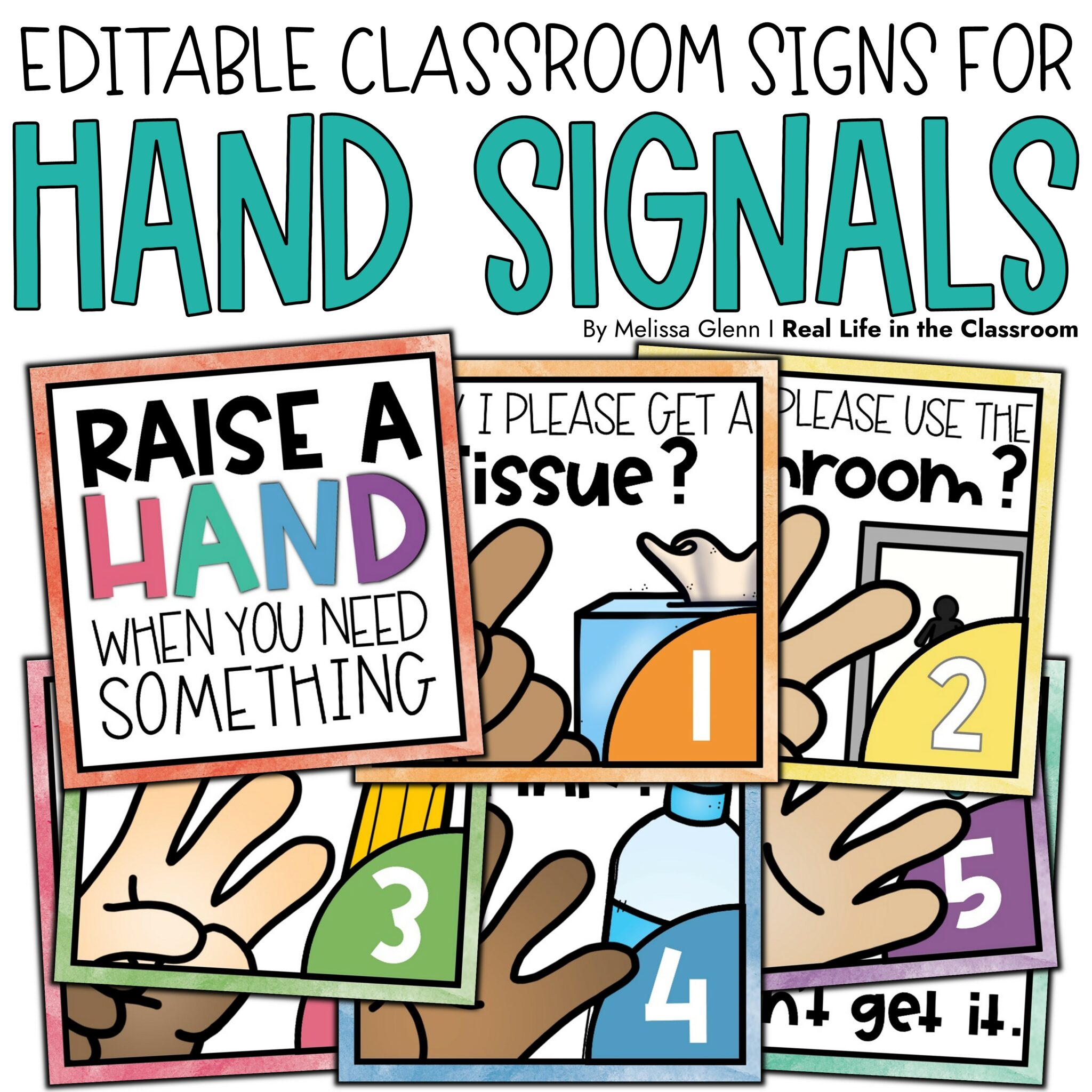 Classroom Hand Signals - Editable Posters - Multicultural | Made By ...
