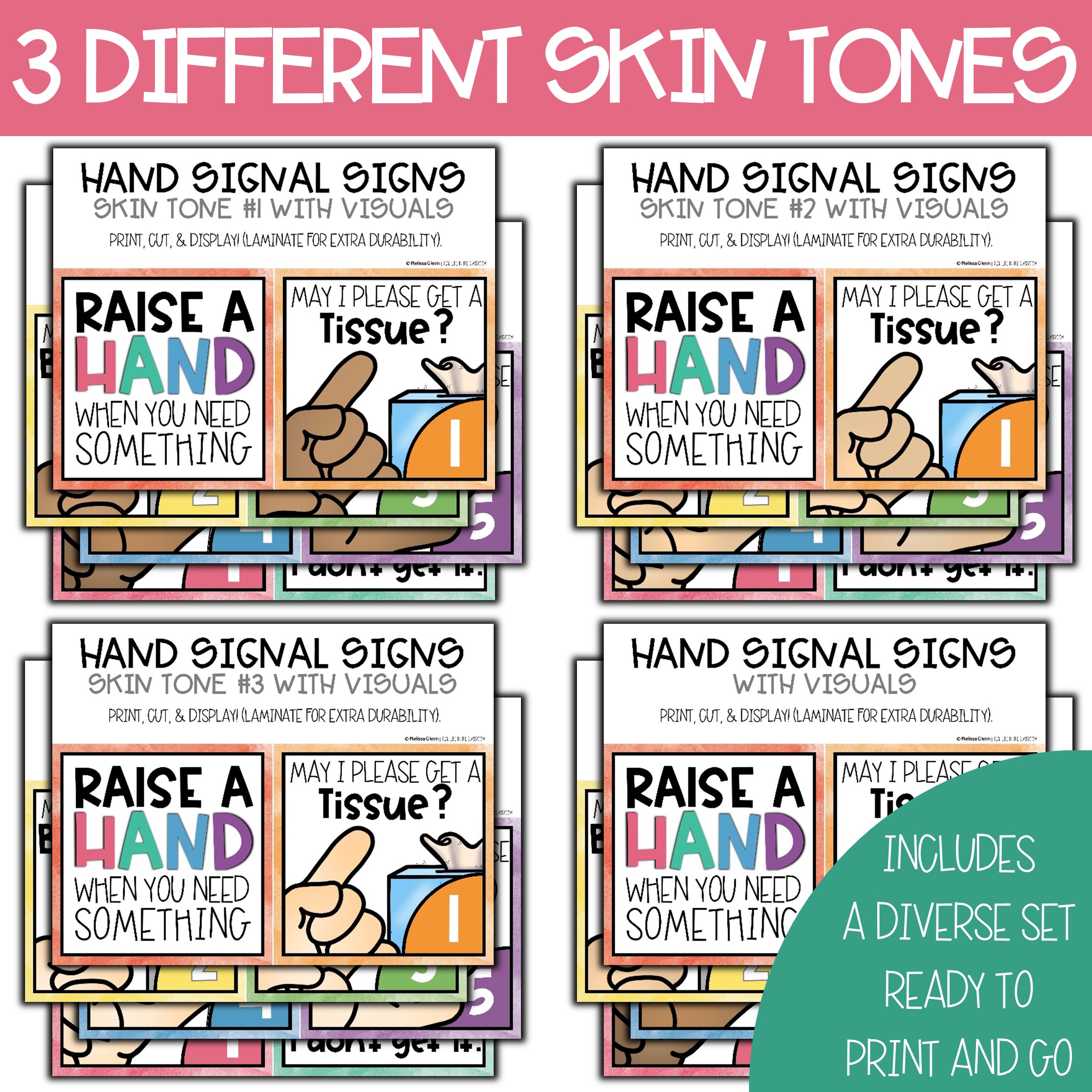 Classroom Hand Signals - Editable Posters - Multicultural | Made By ...