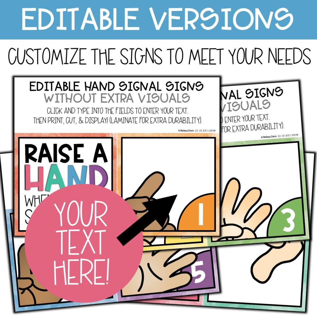 Classroom Hand Signals - Editable Posters - Multicultural | Made By ...