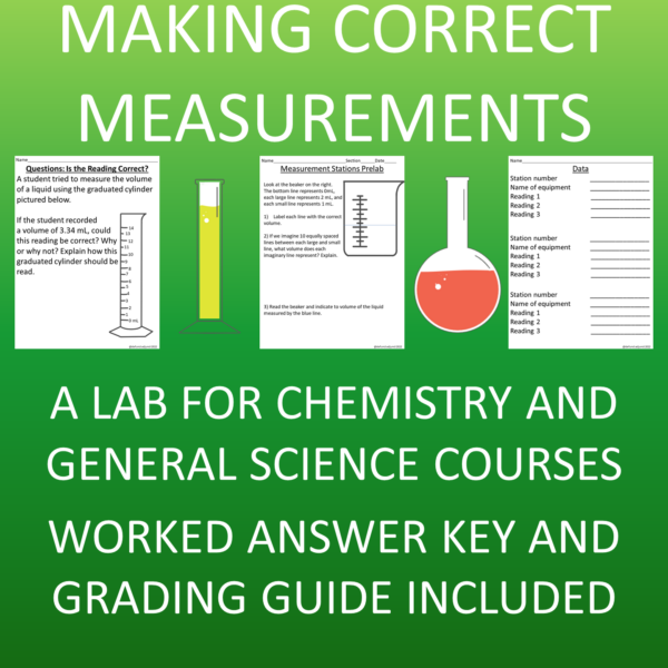 Measurement Stations Practice Reading Scientific Equipment: A Chemistry ...