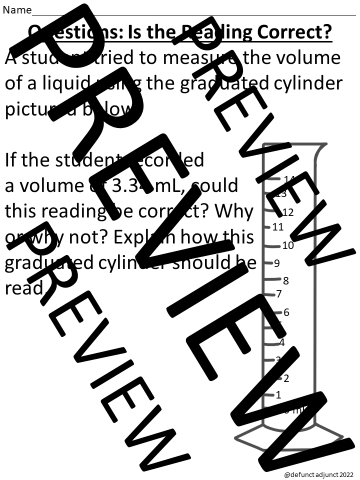 Measurement Stations Practice Reading Scientific Equipment: A Chemistry ...
