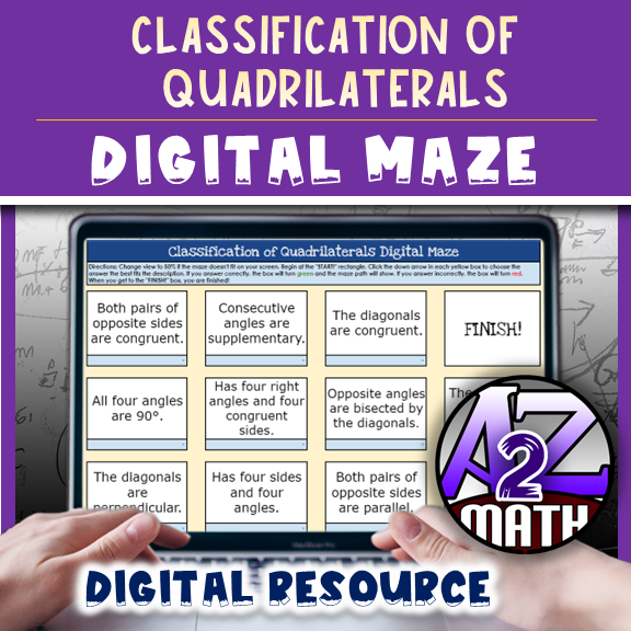 Classification of Quadrilaterals Activity Digital Maze | Made By Teachers