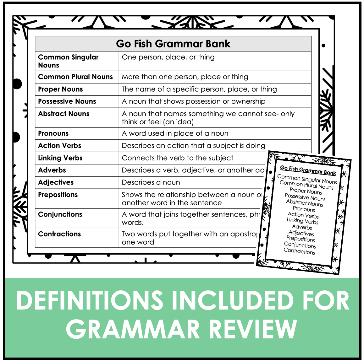 Winter Grammar Games | Go Fish | Made By Teachers