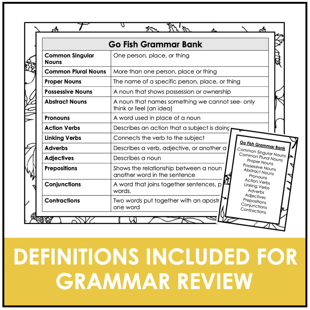 Fall Grammar Games | Go Fish | Made By Teachers