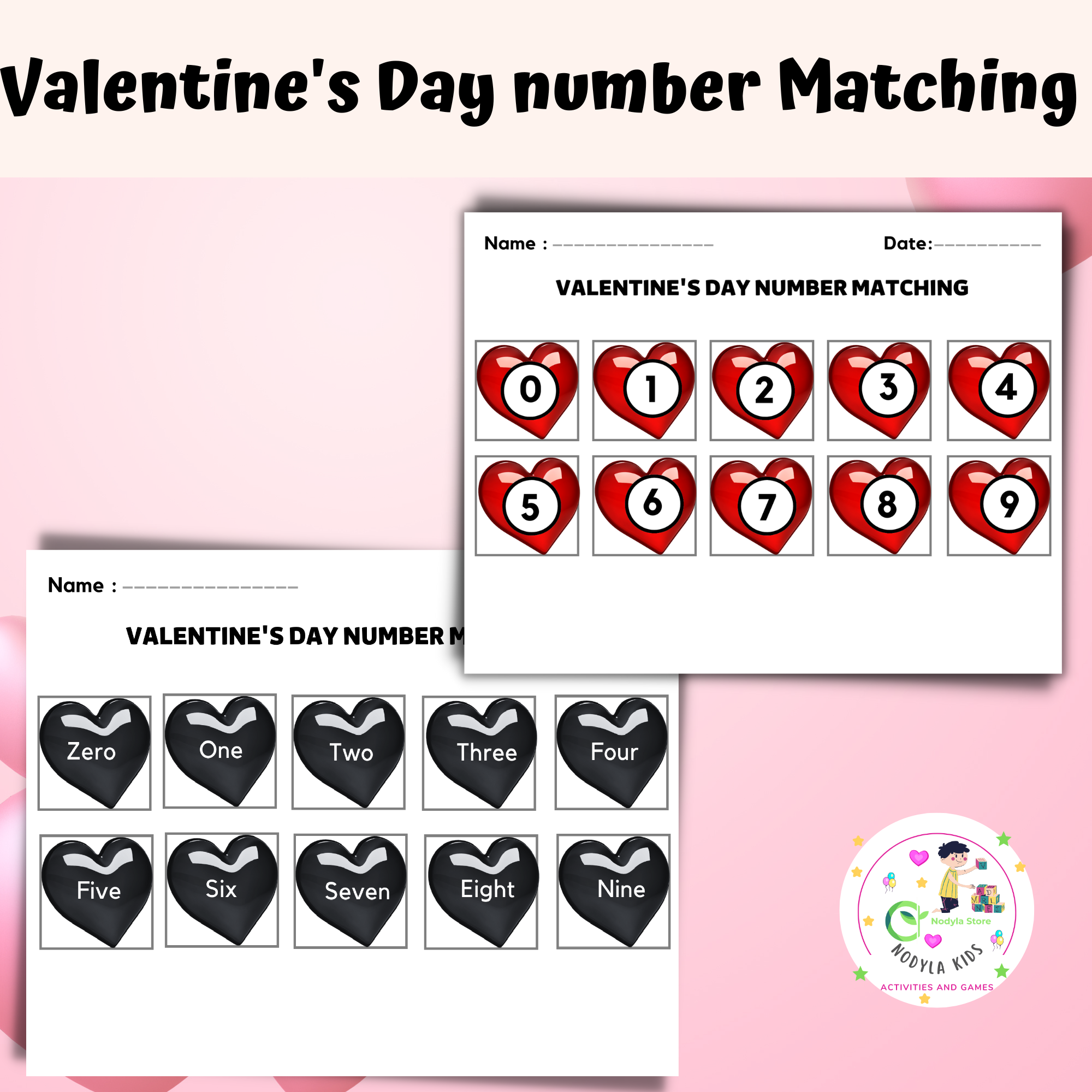 Valentine's Day number Matching | Made By Teachers
