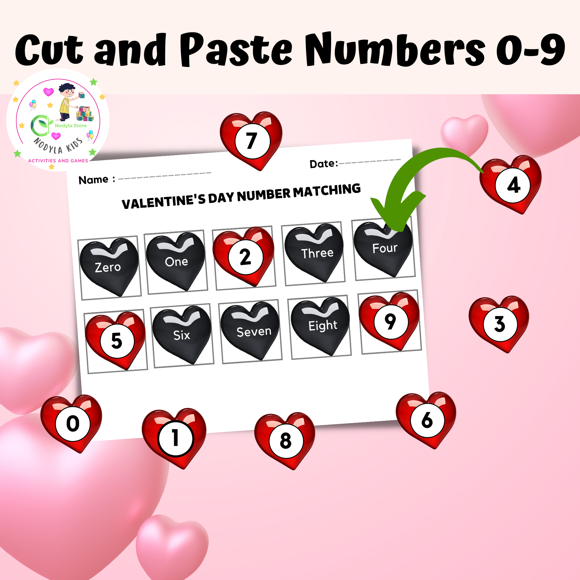 Valentine's Day number Matching | Made By Teachers