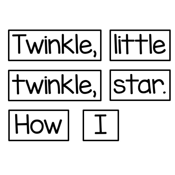 Pocket Chart Poem Twinkle Twinkle Little Star Nursery Rhyme | Made By ...