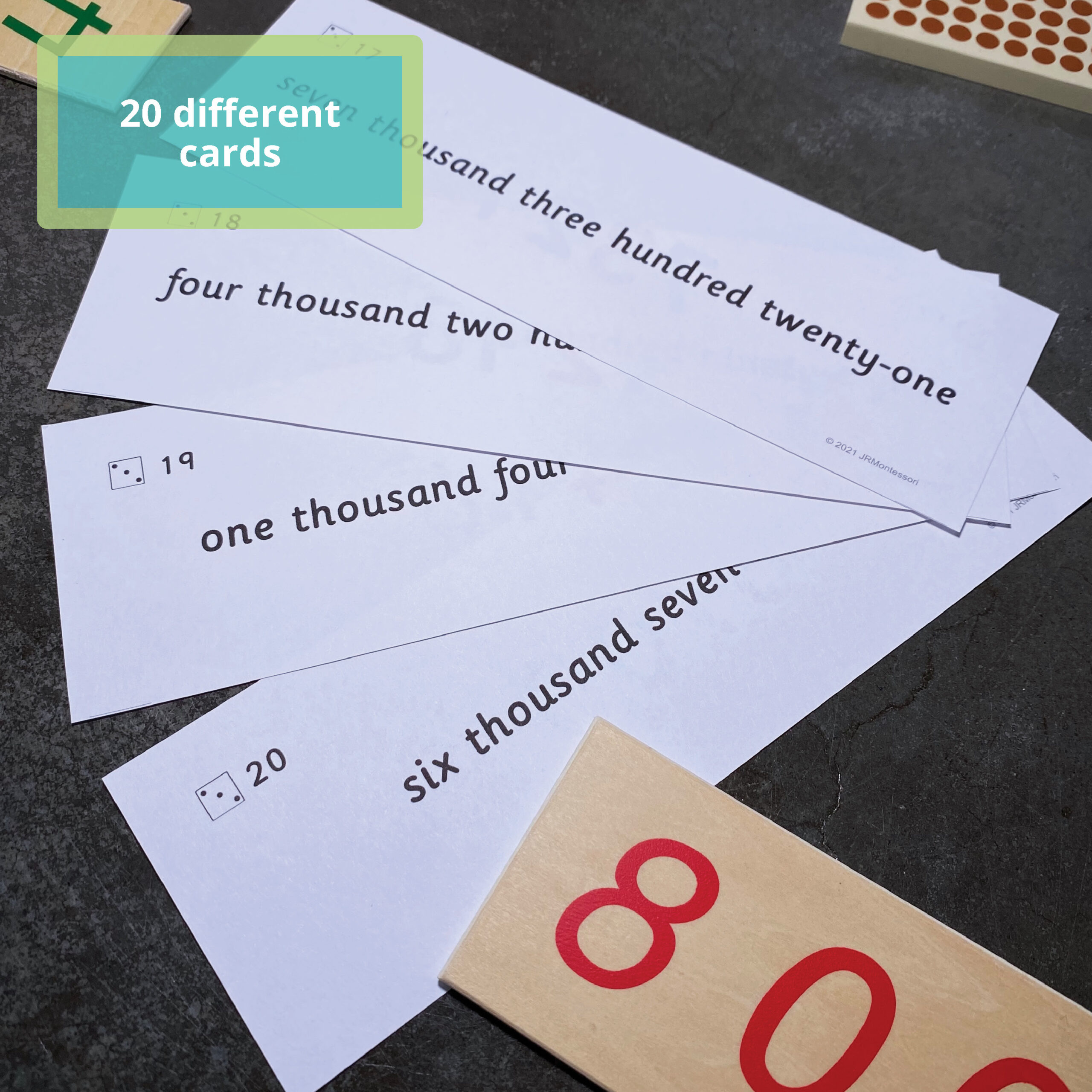 Montessori Math Place Value Notation Cards Set 3: Standard and Words ...