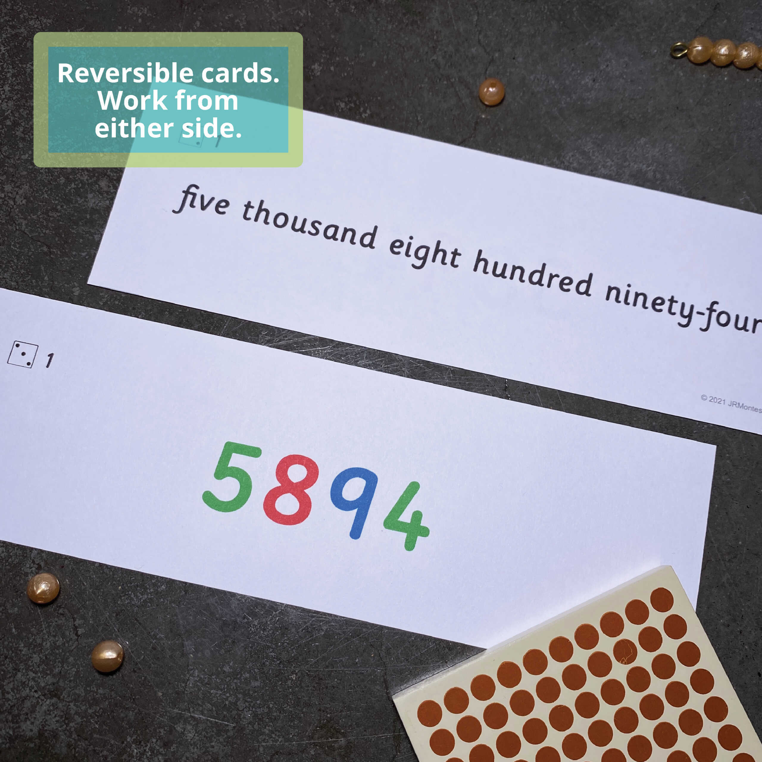 Montessori Math Place Value Notation Cards Set 3: Standard and Words ...
