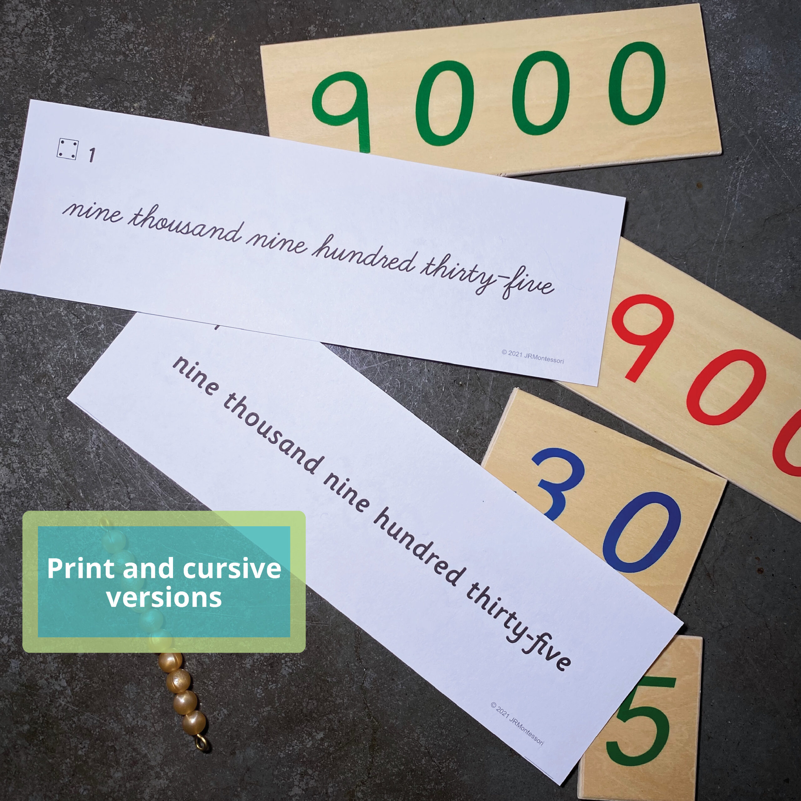 Montessori Math Place Value Notation Cards Set 4: Words and Expanded ...