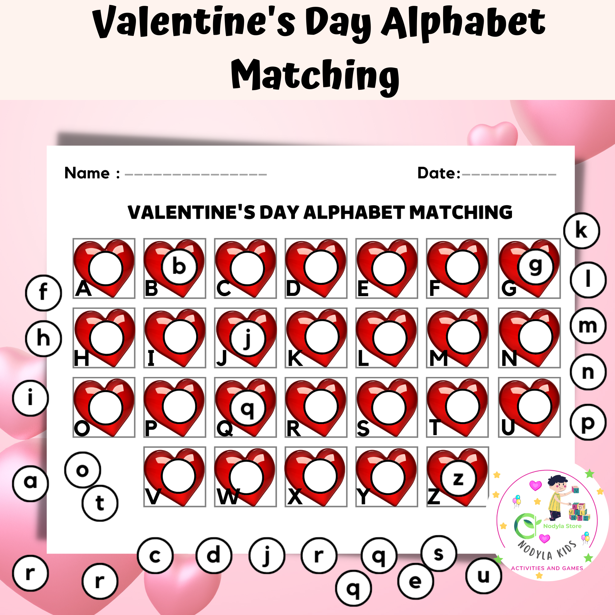 Valentine's Day Alphabet Matching | Made By Teachers