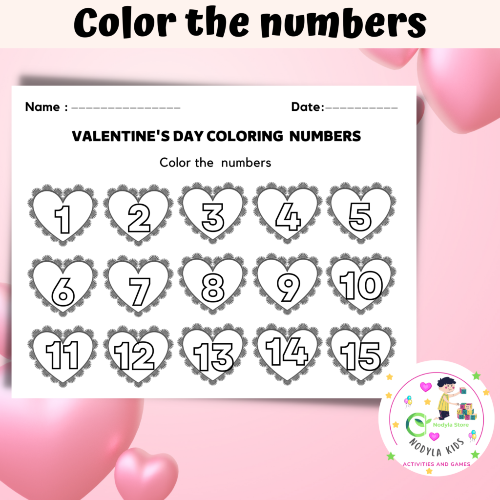 Valentine's Day coloring Letters and numbers | Made By Teachers