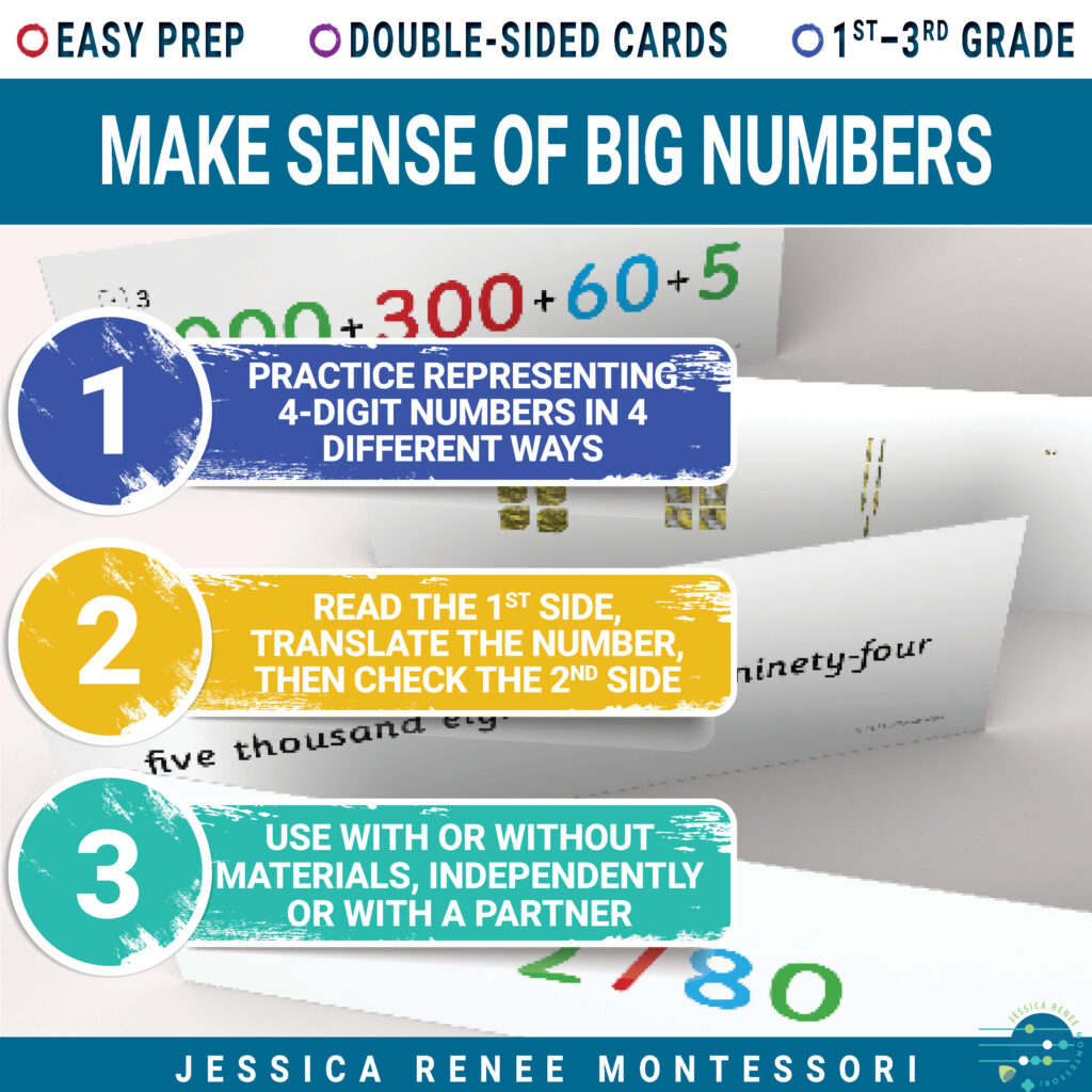 Montessori Math Place Value Notation Cards Bundle with Expanded Form ...
